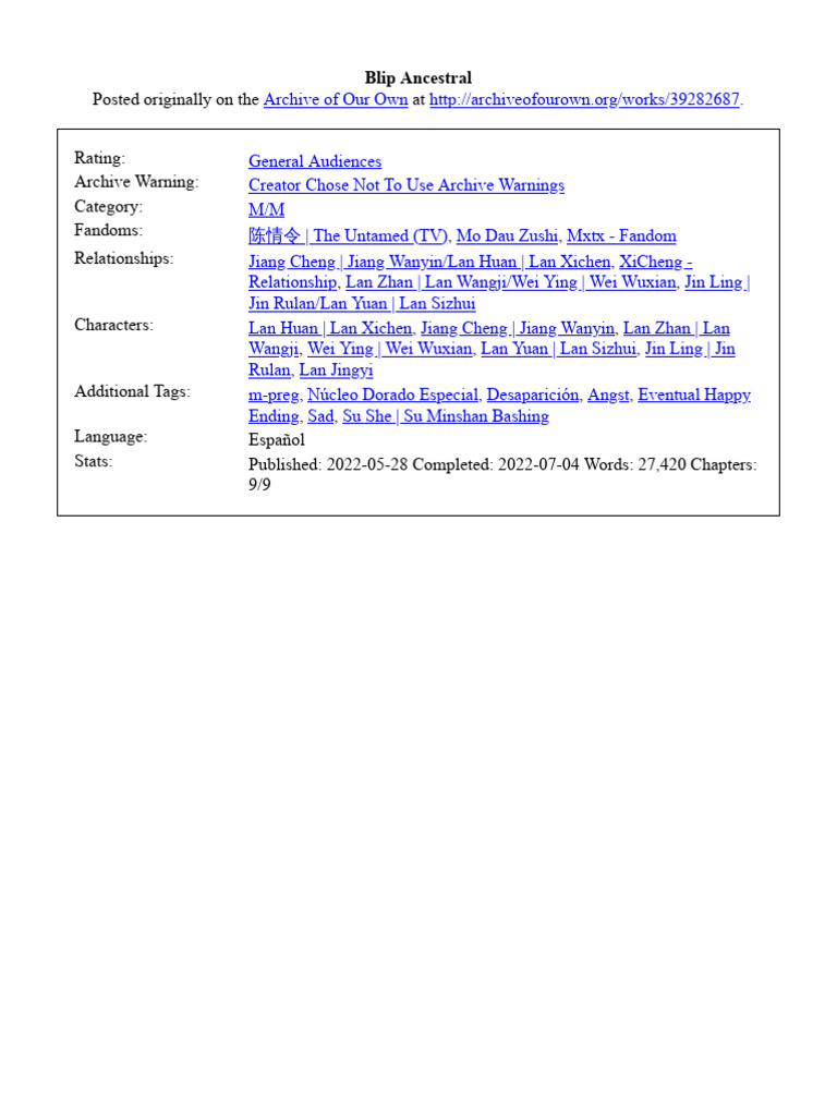 Blip Ancestral | PDF