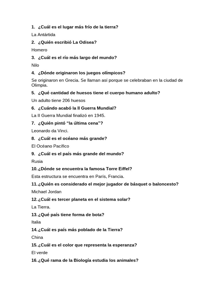 Preguntas para el Día del Estudiante | PDF