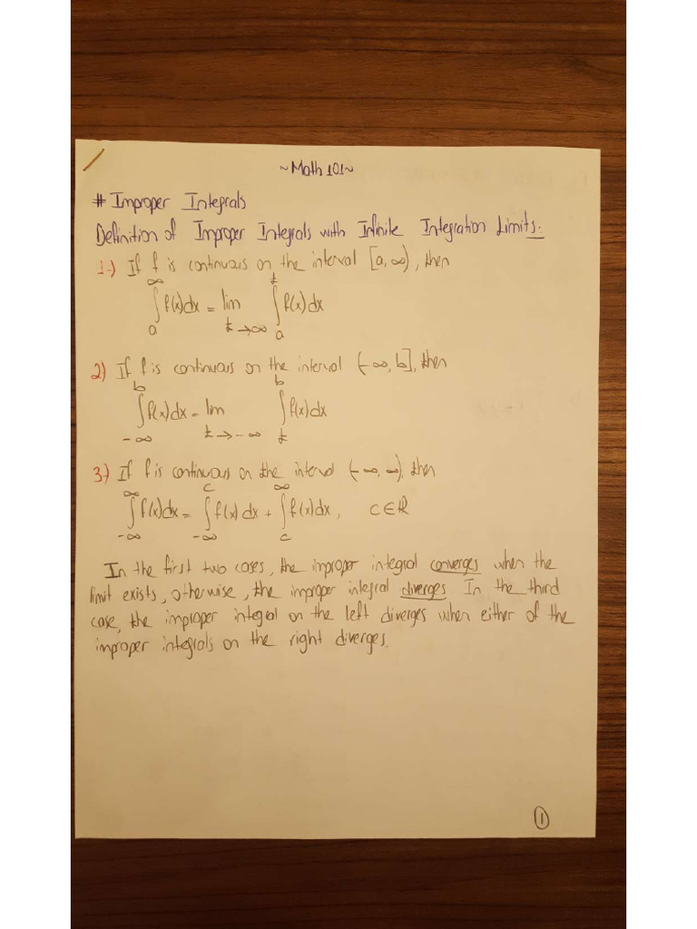 Improper Integrals | PDF