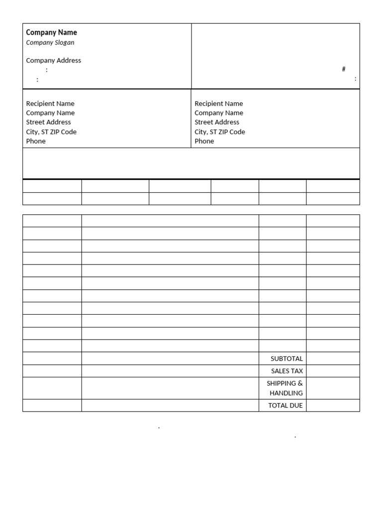 Invoice Template for Business Transactions | PDF