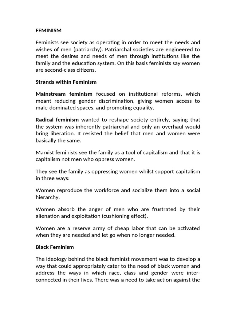 Feminism: Understanding Its Strands | PDF