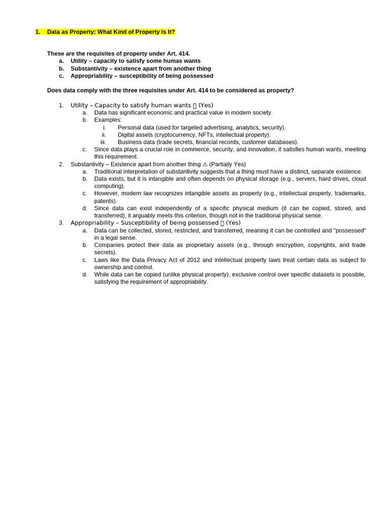 Data As Property - What Kind of Property Is It2 | PDF | Intellectual Property | Data