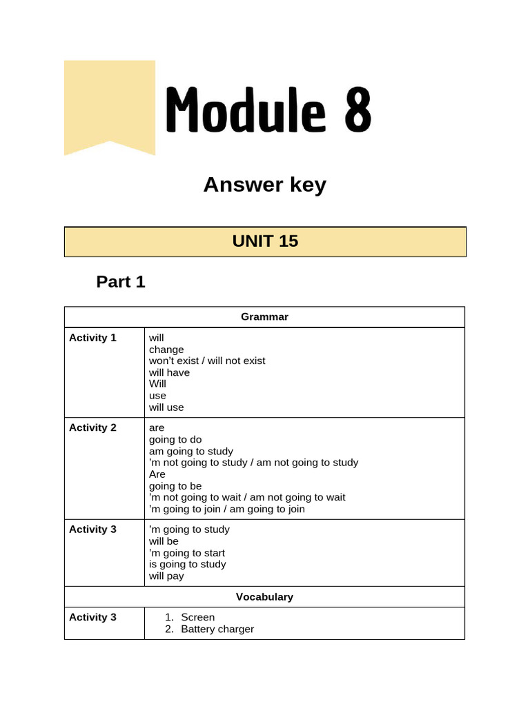 N2 M8 Answer key | PDF