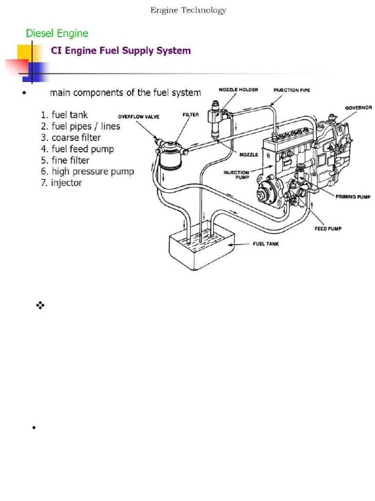 Diesel Engine Fuel Supply System Overview | PDF | Fuel Injection ...