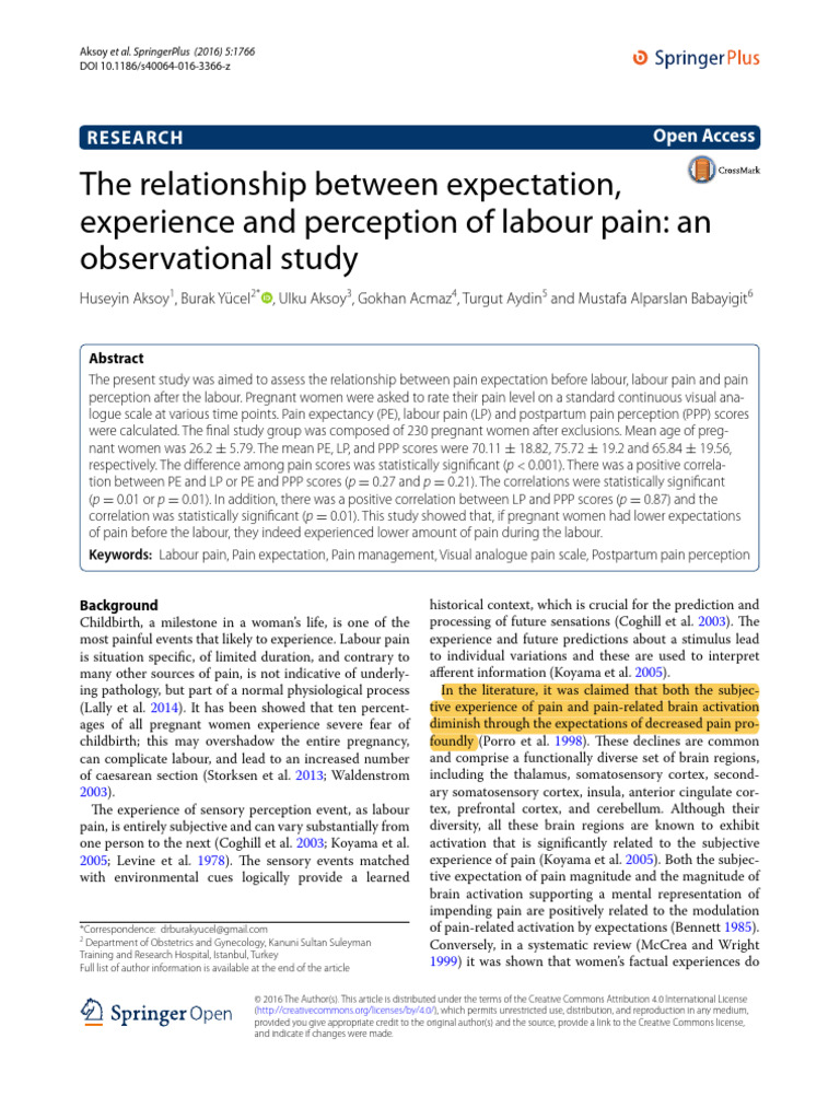 The Relationship Between Expectation, Experience and Perception of ...