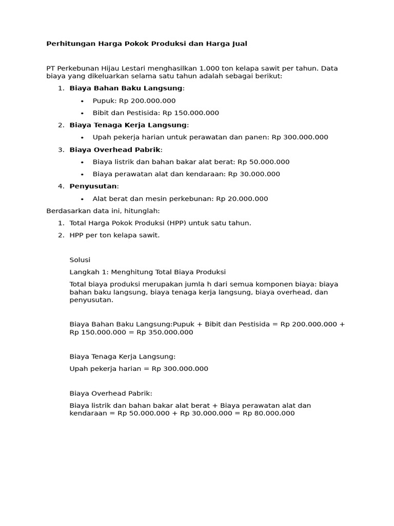 Perhitungan HPP | PDF