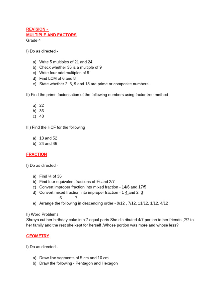 PT2 REVISION ( GRADE 4) | PDF