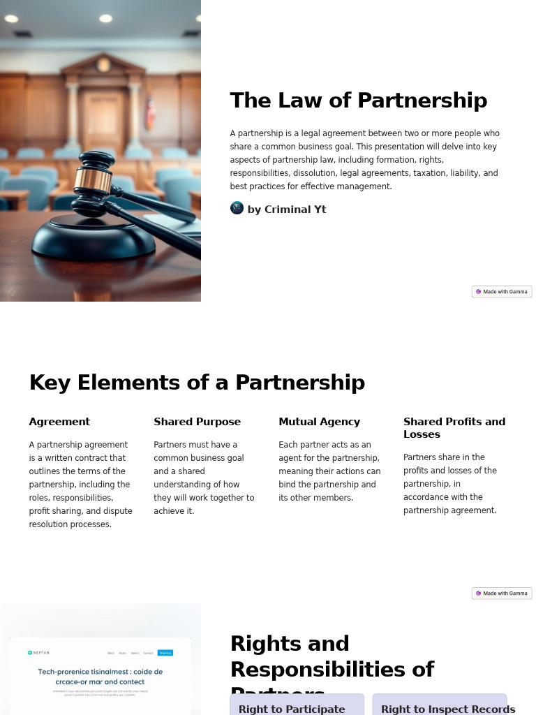 Key Aspects of Partnership Law | PDF | Partnership | Justice