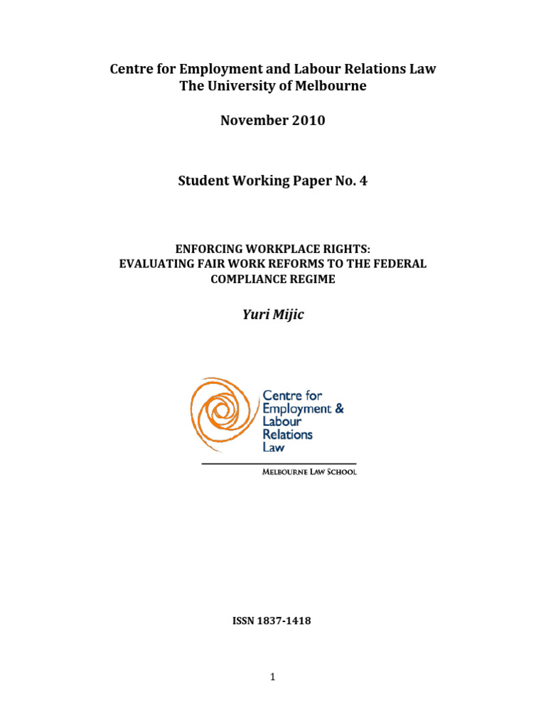 Student-Working-Paper-No-4-Mijic NBNBNBNBNBNB | PDF | Labour Law ...
