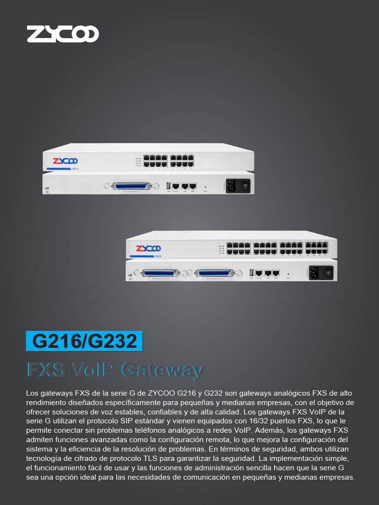 Gateways FXS para PyMEs | PDF | Voz sobre IP | Protocolos de comunicaciones