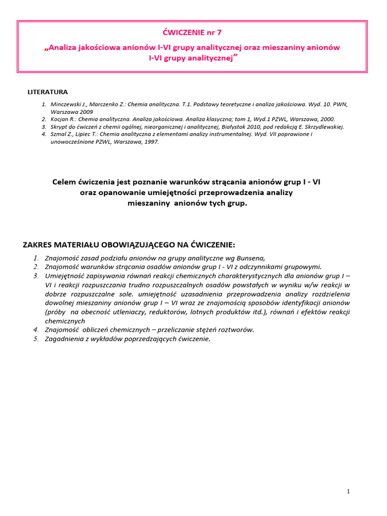 A CW 7 - Aniony I-Vi GR + Miesz I-Vi GR 2019-20 | PDF