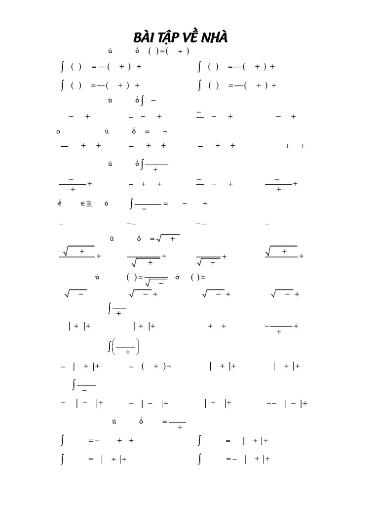 2 - BTVN - Nguyên Hàm Hàm H P | PDF