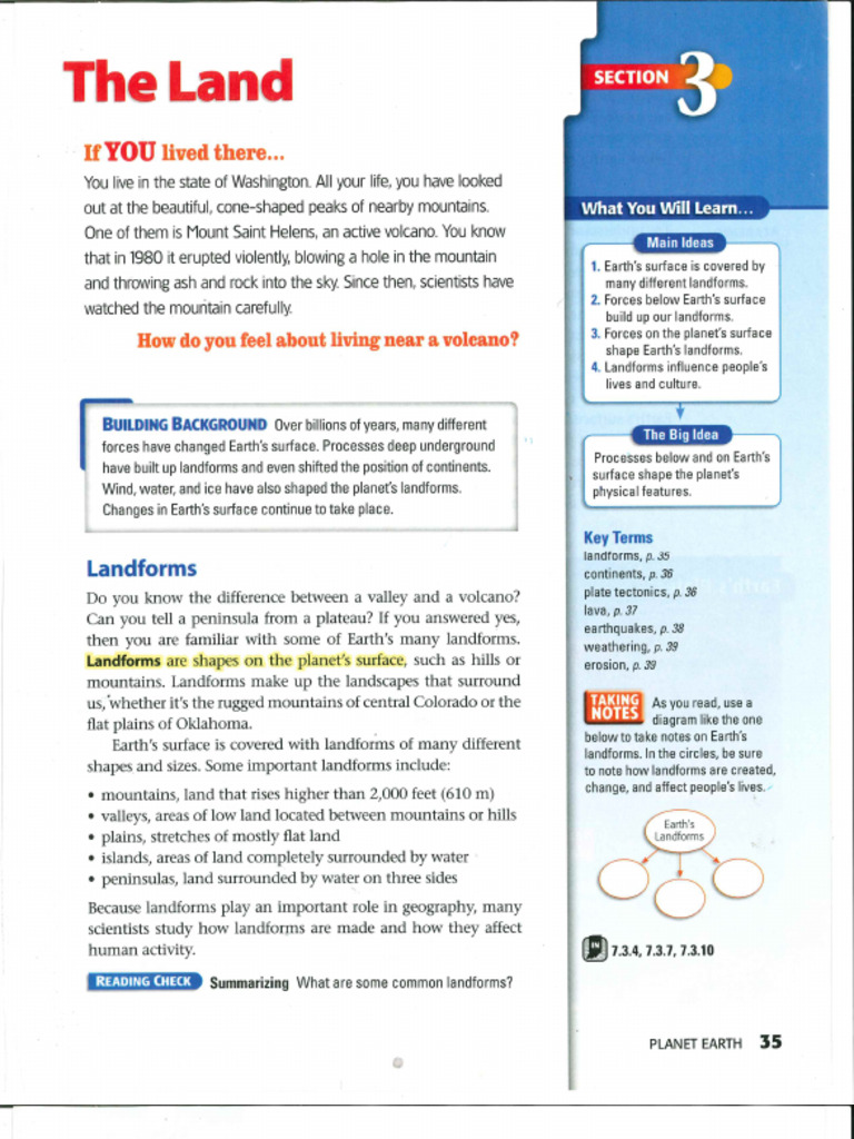 Chapter 2 Section 3 The Land | PDF