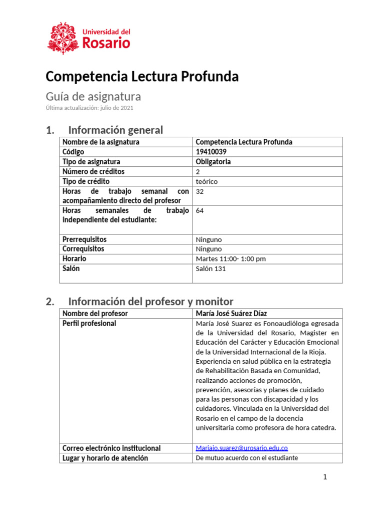 1S Competencia en Lectura Profunda G3-2025S1 | PDF | Aprendizaje ...