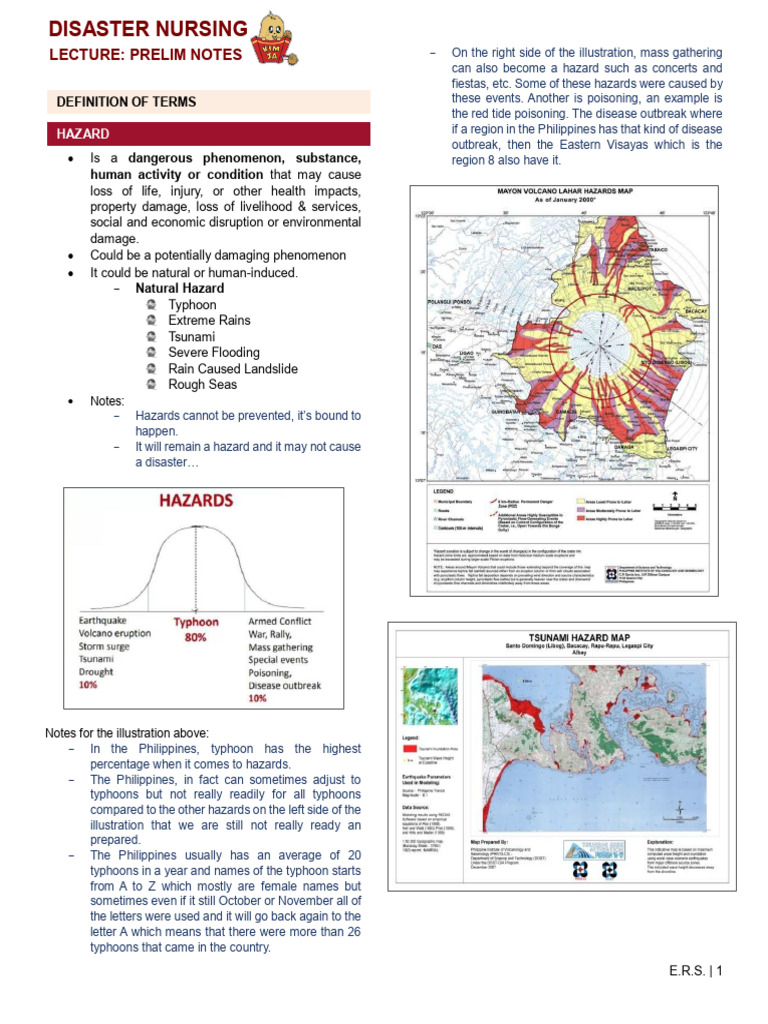 Disaster Nursing Reviewer E.R.S | PDF | Hazards | Natural Disasters