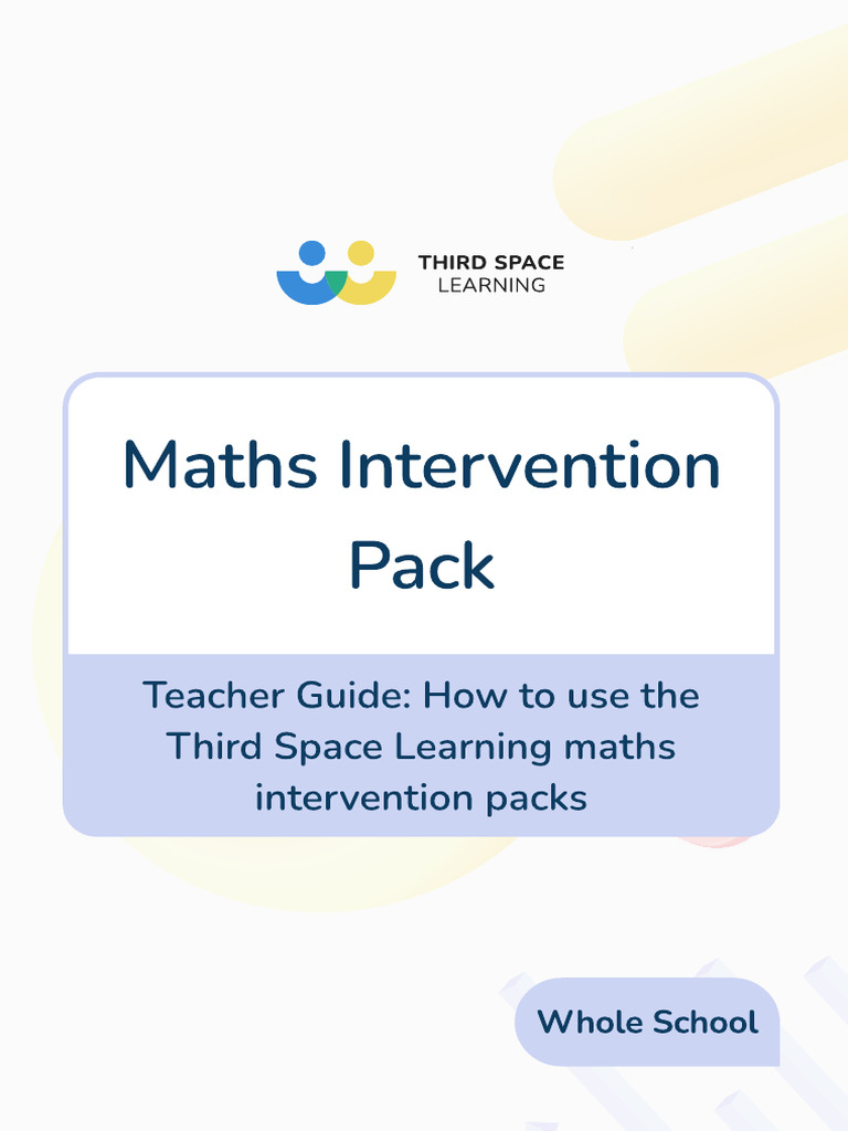 Maths Intervention Pack Teacher Guide | PDF | Teachers | Mathematics