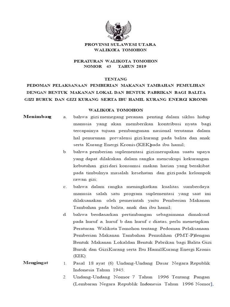 Perwali No. 43 Tahun 2019 | PDF