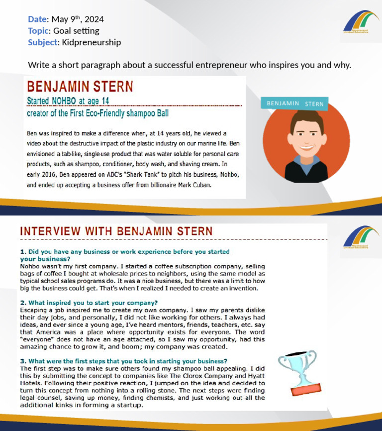 Kid Preneur Ship | PDF