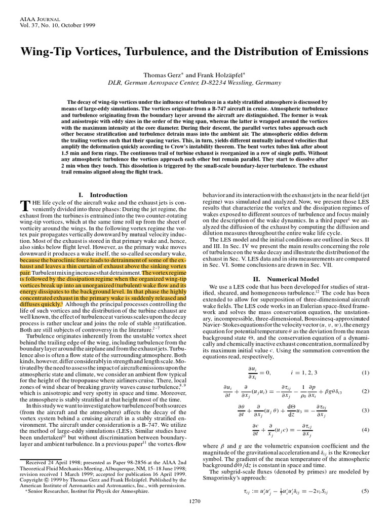 Turbulence For Vortex Pairs | PDF | Vortices | Turbulence