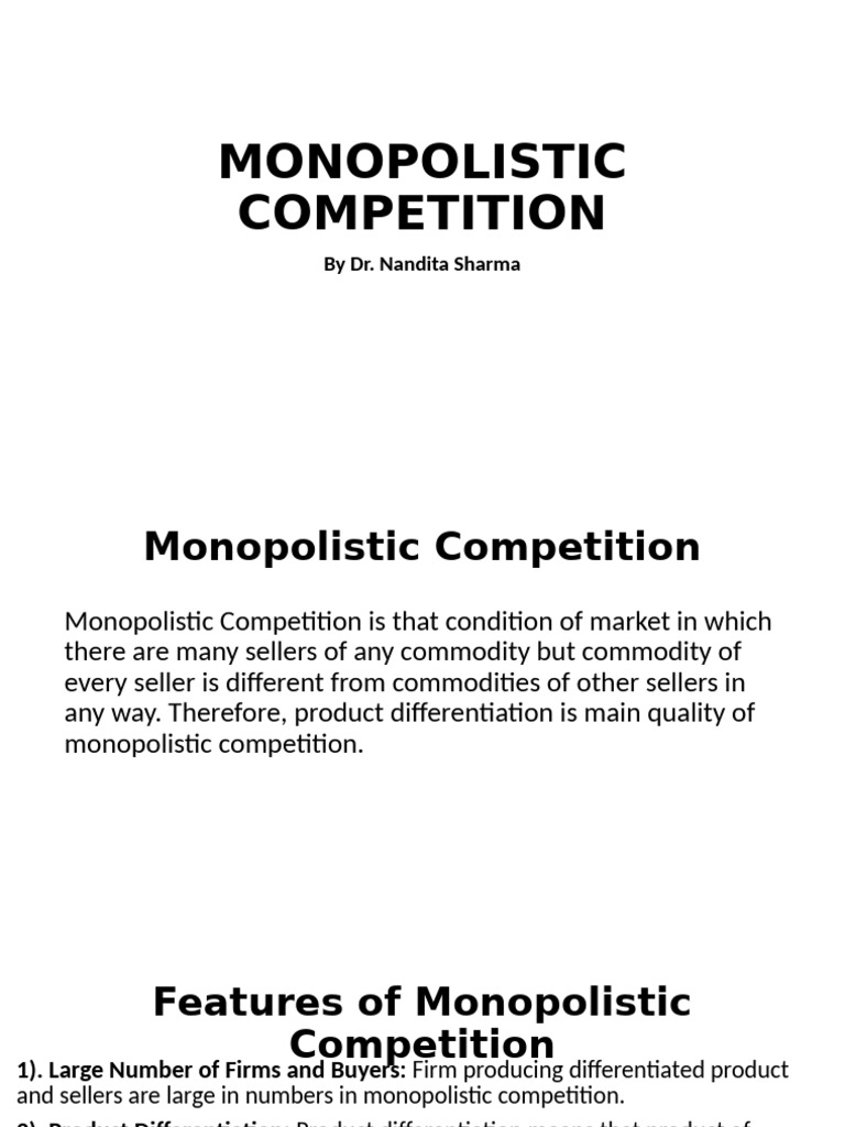 Monopolistic Competition | PDF | Monopoly | Economics Of Regulation