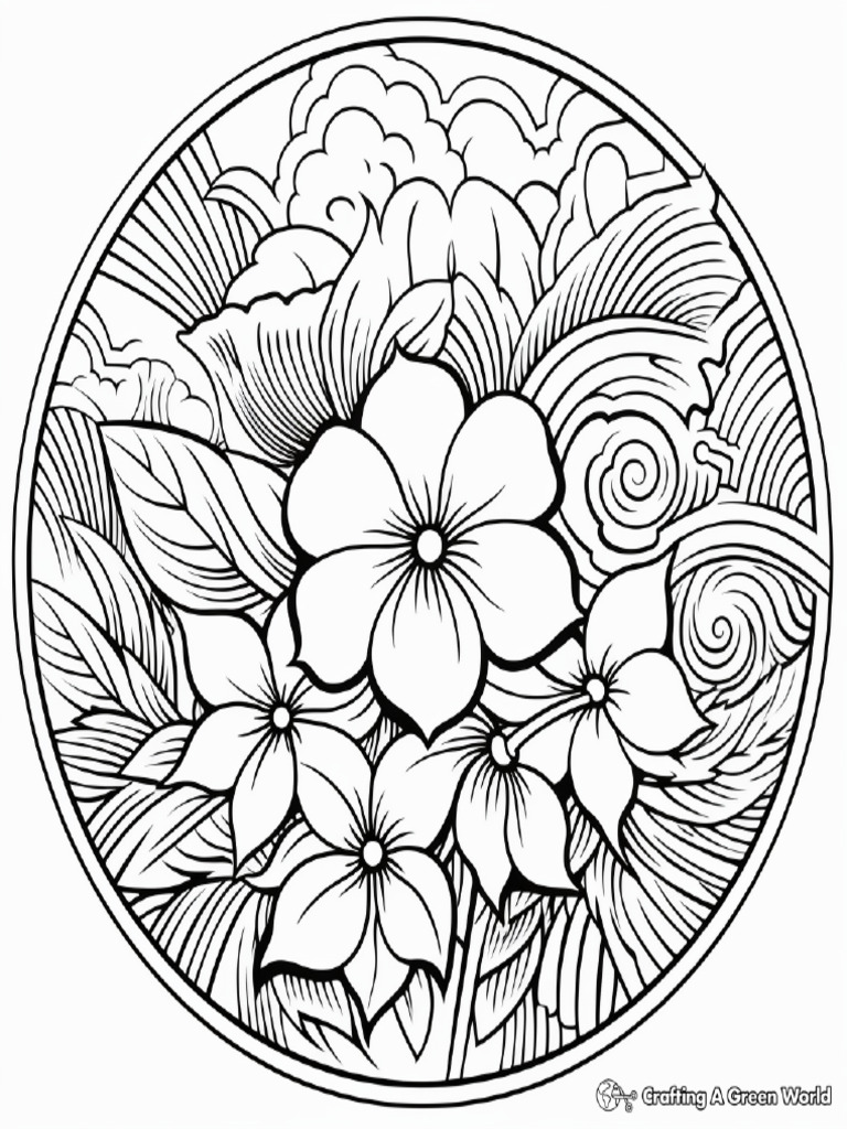 Tropical Summer Mandala Coloring Page | PDF
