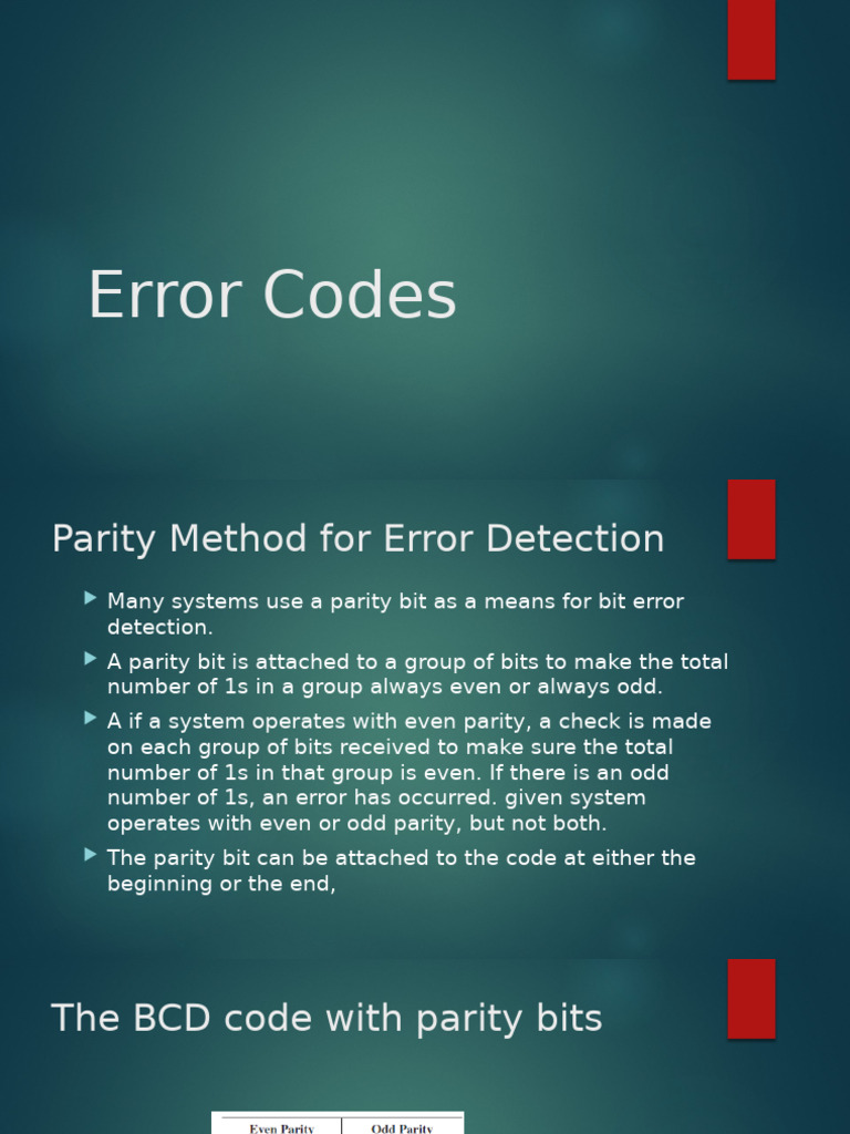 Lesson 5 Error Codes | PDF | Error Detection And Correction | Encodings