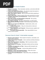Classroom Rules and Regulations For Senior High School | PDF | Home ...