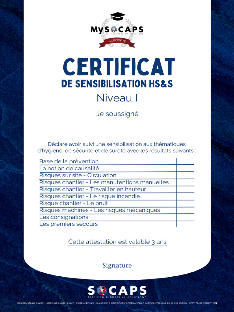 Certificat Francais N1 | PDF
