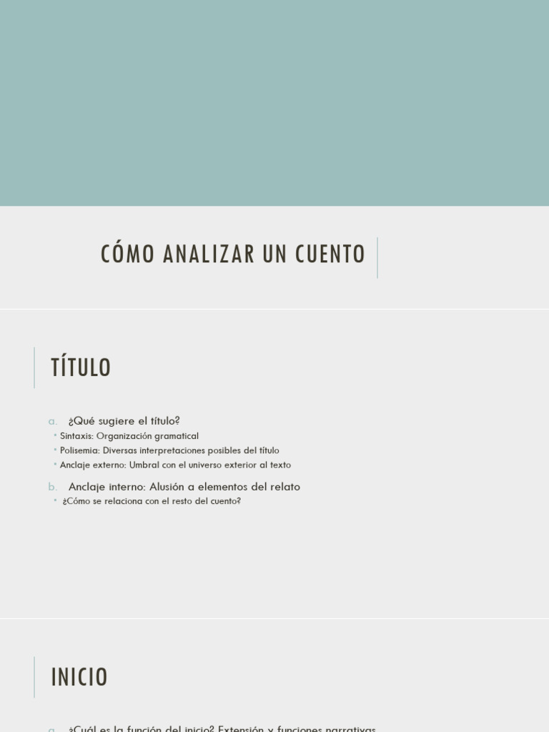 Analisis de Cuento | PDF