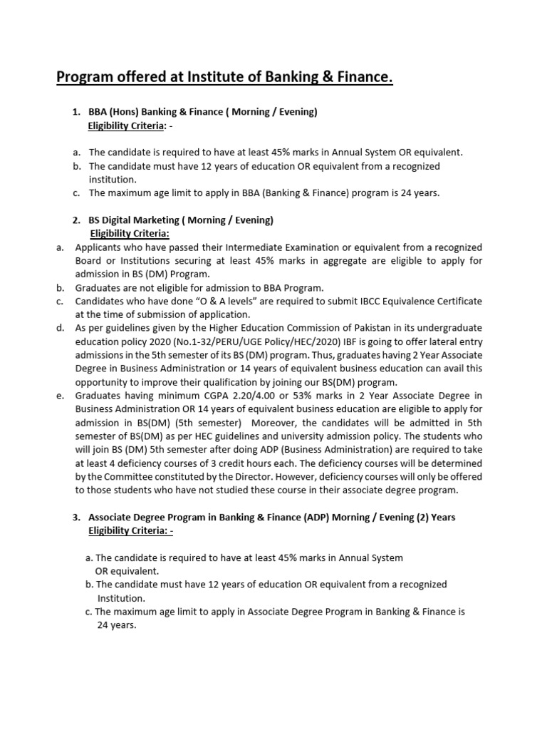 Banking & Finance Degree Programs Overview | PDF | Doctor Of Philosophy ...