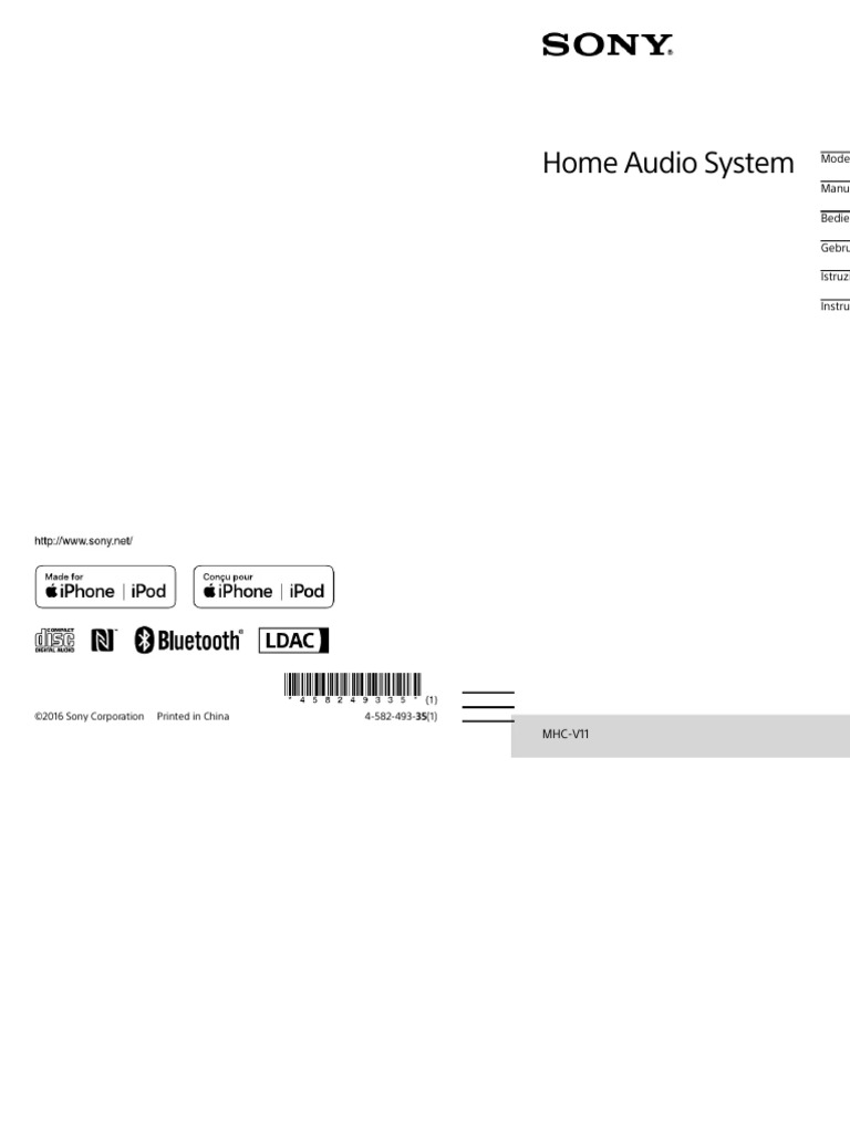 Manual de Usuario Sony MHC-V11 (Español - 263 Páginas) | PDF
