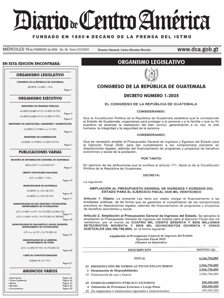 Publicacion del diario de centro america | PDF | Guatemala