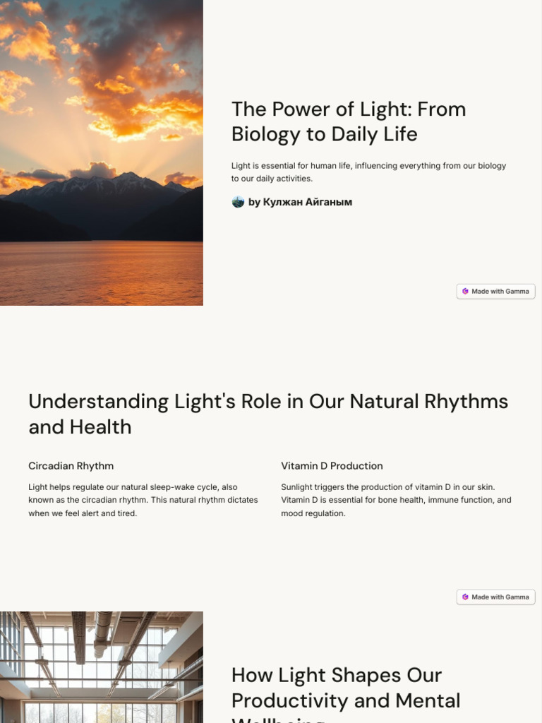 The Power of Light From Biology To Daily Life | PDF