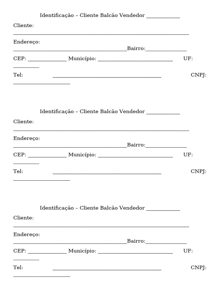 Formulário de Identificação do Cliente | PDF