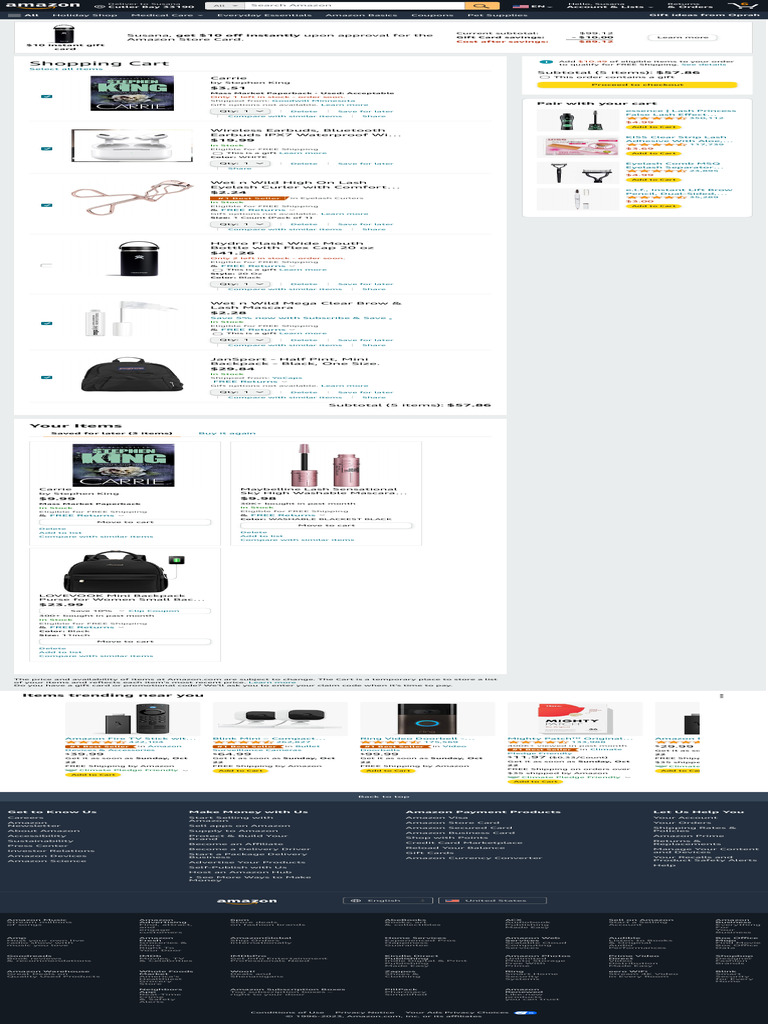 Amazon Shopping Cart Summary | PDF