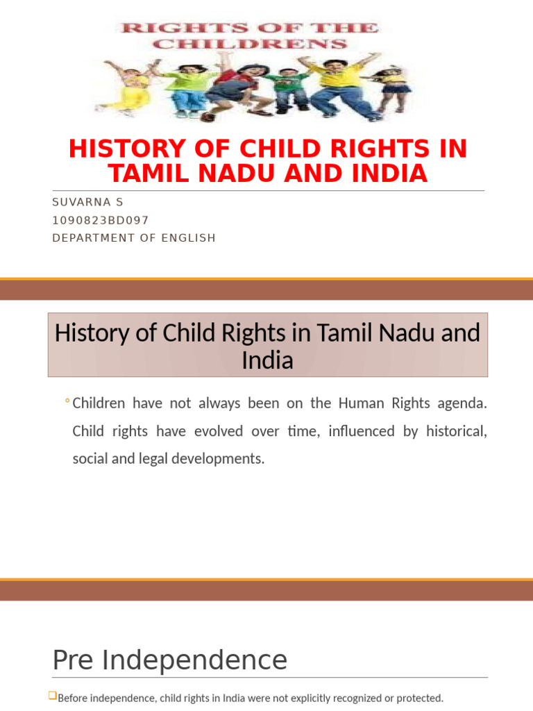 History of Child Rightsin Tamil Nadu and India | PDF | Children's ...