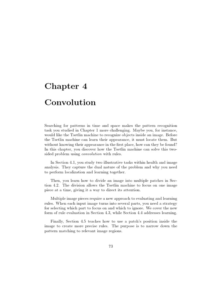 Tsetlin Machine Book Chapter 4 Convolution | PDF | Electrocardiography | Applied Mathematics