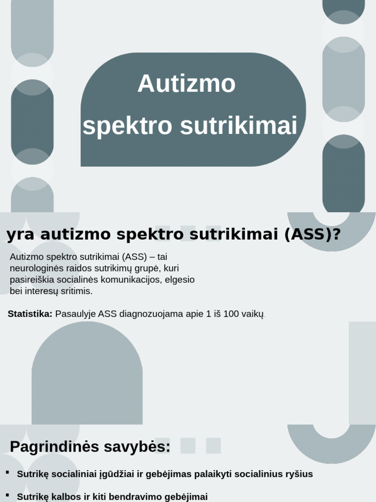 Autizmo Spektro Sutrikimai | PDF