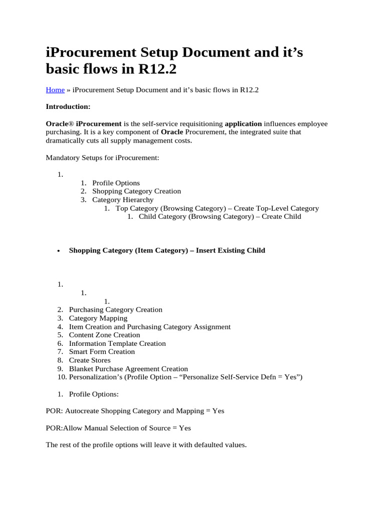 Iprocurement Setup Document and It | PDF | Procurement | Commodity