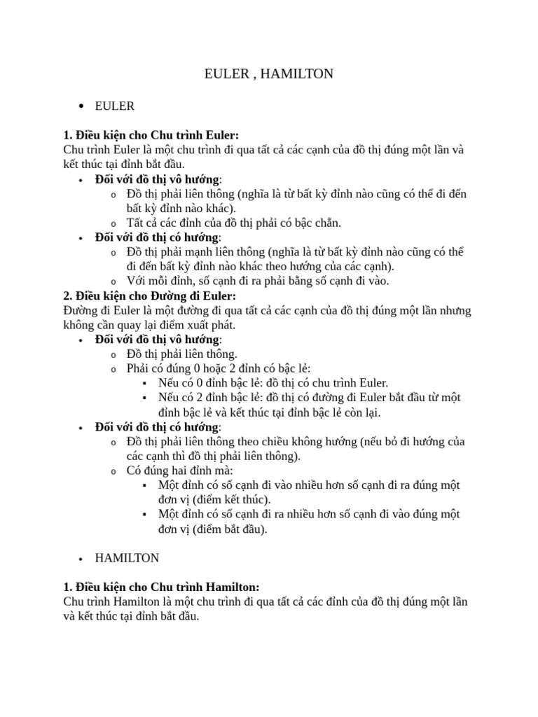 ĐK Euler Hamilton | PDF