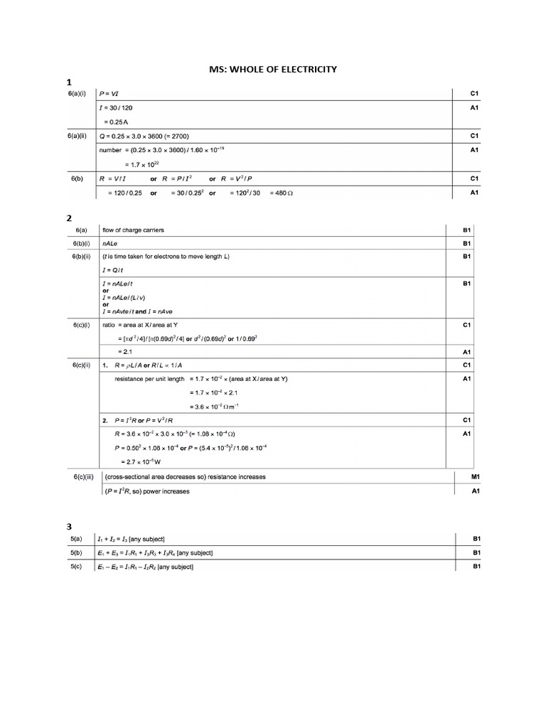 Electricity MS | PDF
