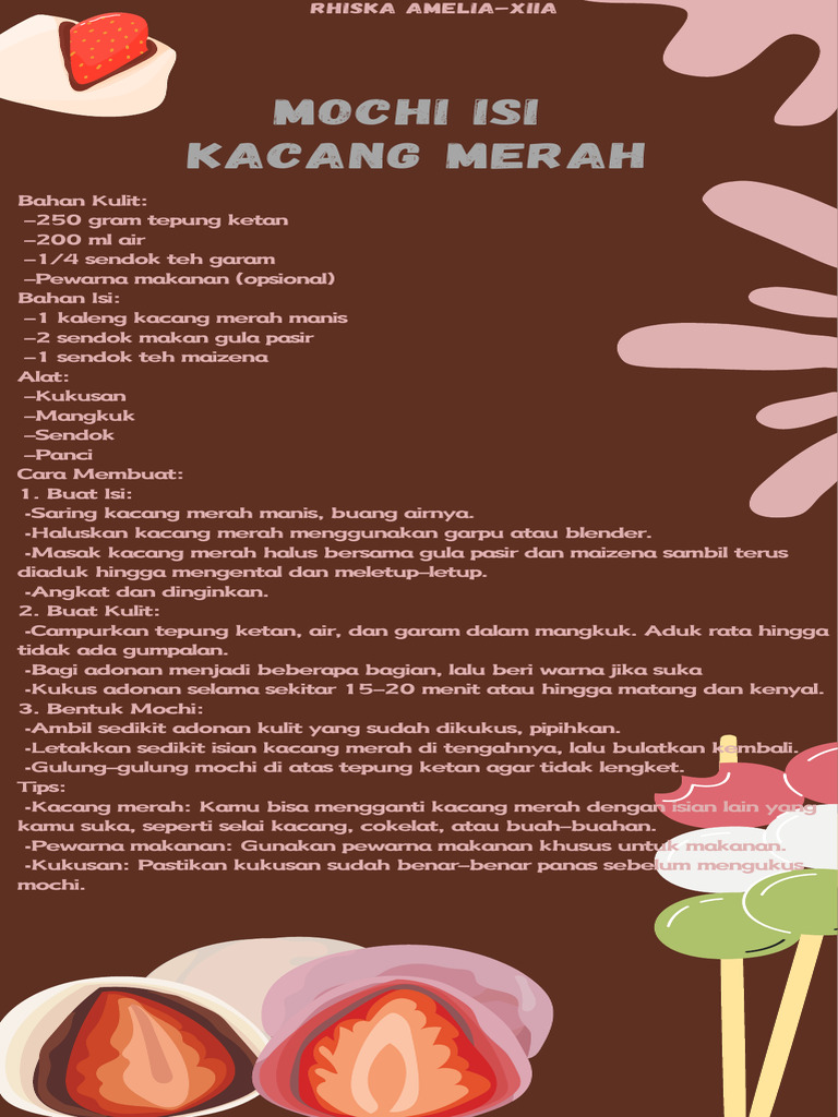 Resep Mochi Kacang Merah Kenyal | PDF