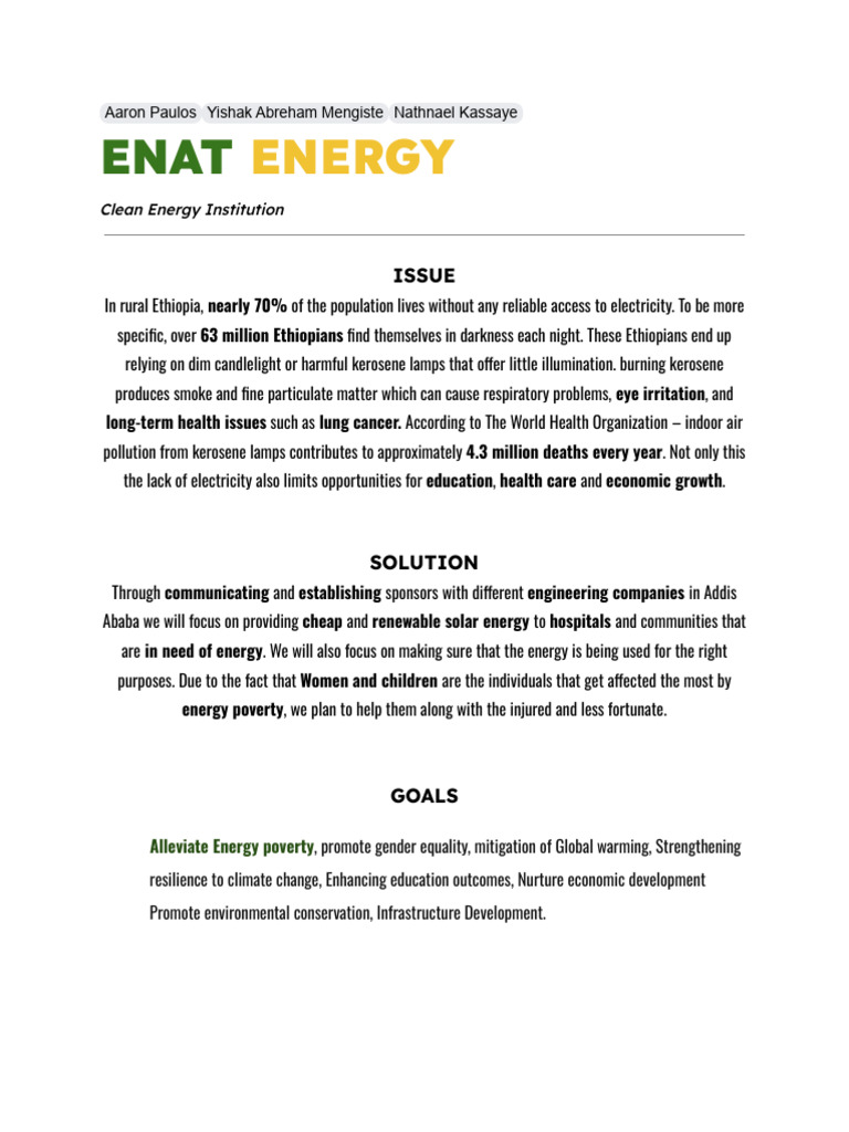 Enat Energy Overview | PDF