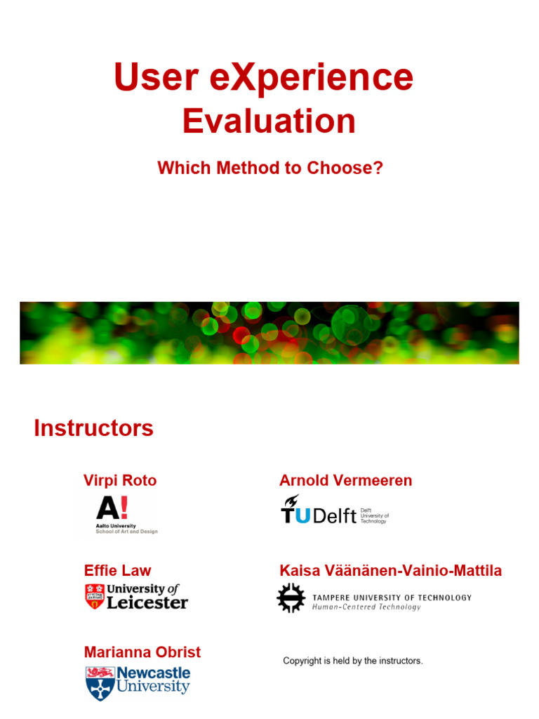 UX Evaluation Methods CourseMaterial | PDF | Usability | User Experience