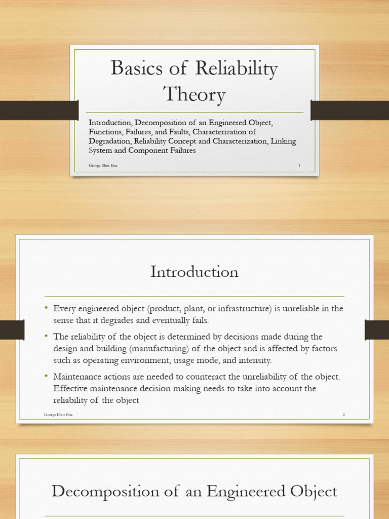 Basics of Reliability Theory | PDF | Reliability Engineering | Electrical Engineering