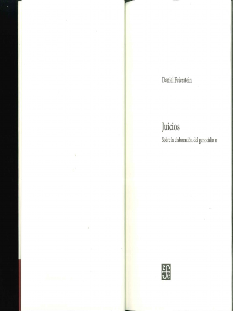Daniel Feierstein Juicios. Sobre La Elaboración Del Genocidio II, FCE ...
