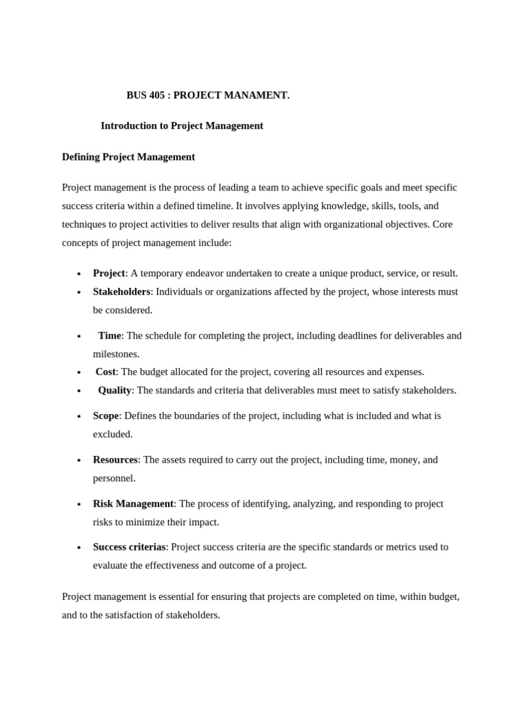 Introduction To Project Management | PDF | Project Management | Performance Indicator