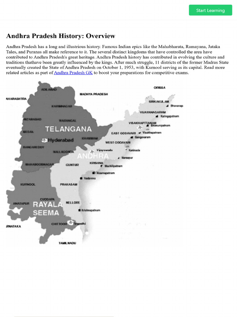 History Of Andhra Pradesh_ Know The Rich & Diverse History | PDF