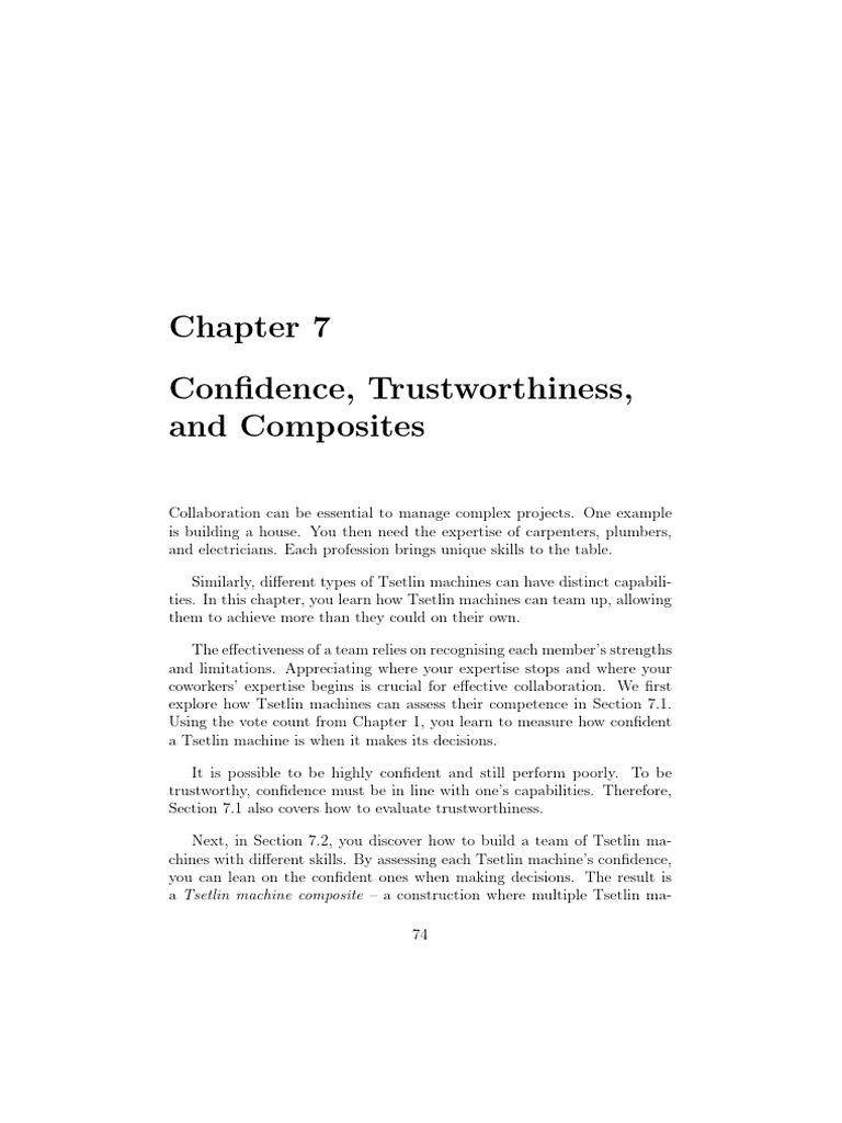 Tsetlin Machine Book Chapter 7 Confidence Trustworthiness Composites ...