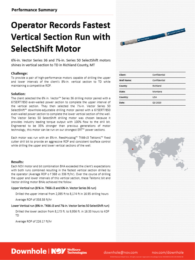 Selectshift and Series 36 Drill Record Vertical Montana Case Study | PDF